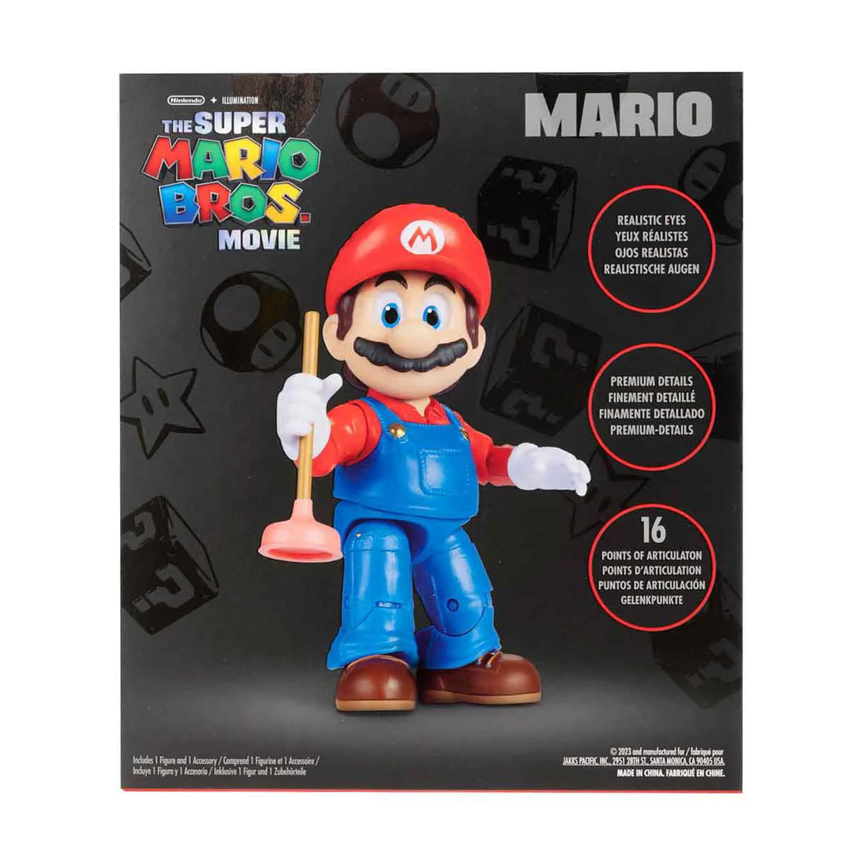 Boneco Mario 12cm Com Acessório Super Mario Bros O Filme - Ri Happy