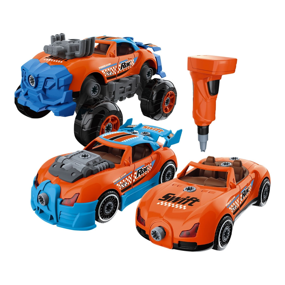 Confira Carrinho - Turbo Tools - Mustang Bugatti - Laranja - 3 em 1 ...