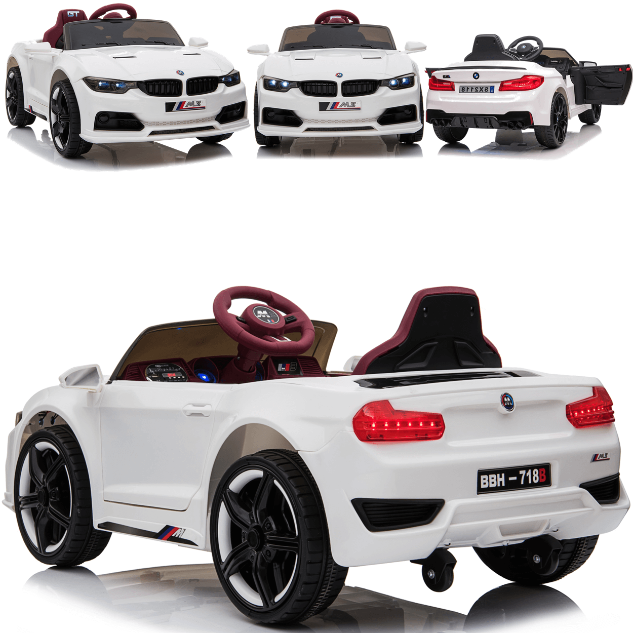 Carro Eletrico Infantil BMW M3 Branco com Controle Remoto 12V - Ri Happy
