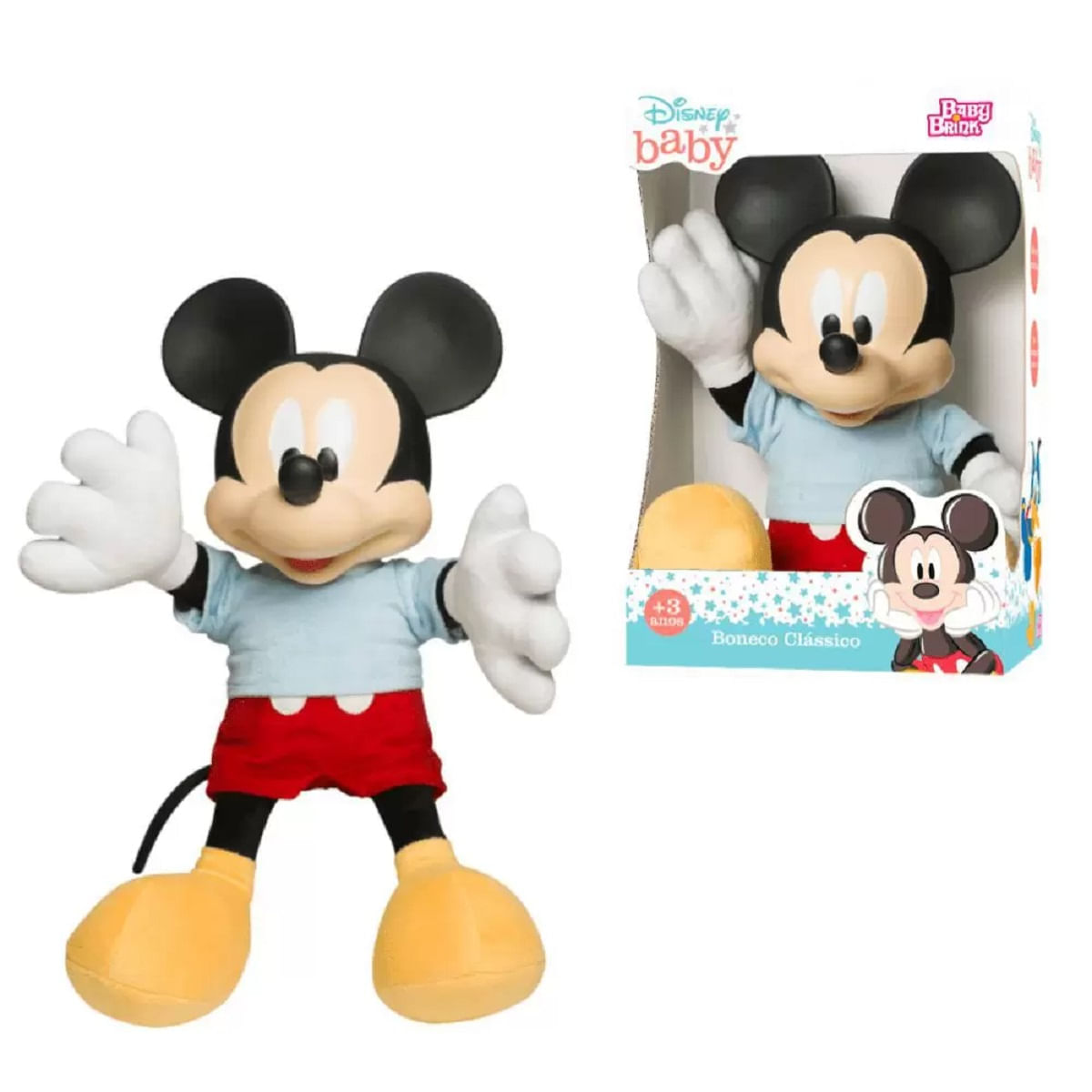 Boneco Mickey Baby Fofinho Disney Novabrink Bbra 1973 - Ri Happy