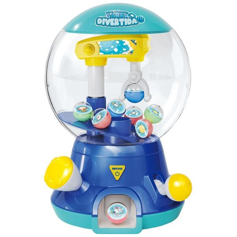 Mini Maquina Garra Divertida BALL Pega Bolinhas DM TOYS Azul - Ri Happy