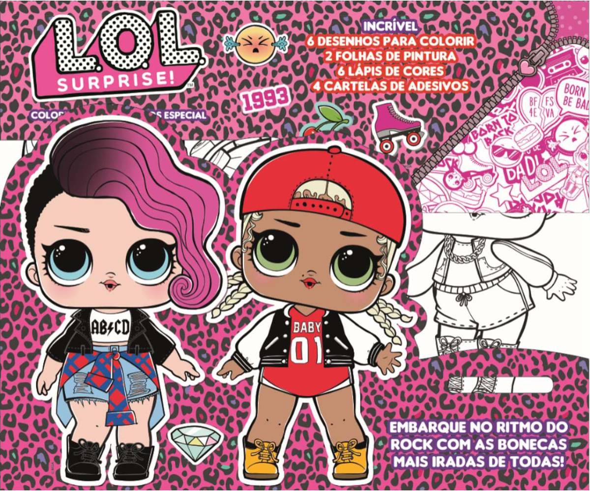 LOL Surprise Colorindo com Adesivos e Lápis de Cor - Ri Happy