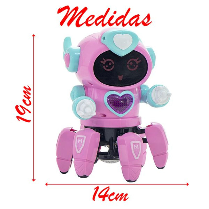 Brinquedo Robô Lady Dançarina Luz e Som Com Face Digital
