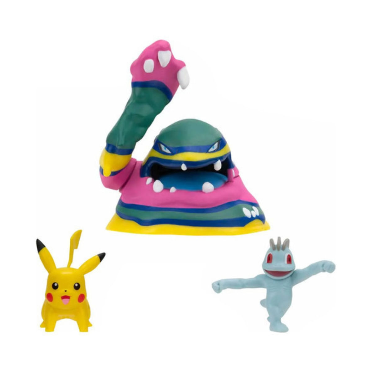 Pokémon Battle Figure Bonecos Pikachu Muk De Alola E Machop