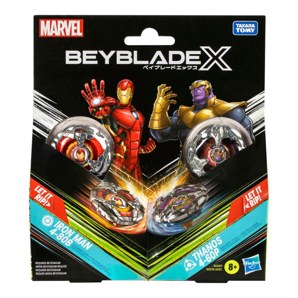 Confira Conjunto Pião e Lançador - Beyblade - Beyblade X Marvel ...