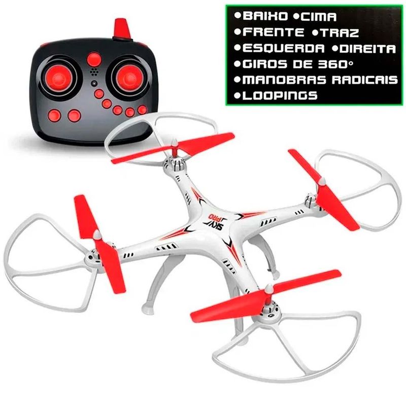 Drone Infantil Vectron Quadricoptero Branco Polibrinq