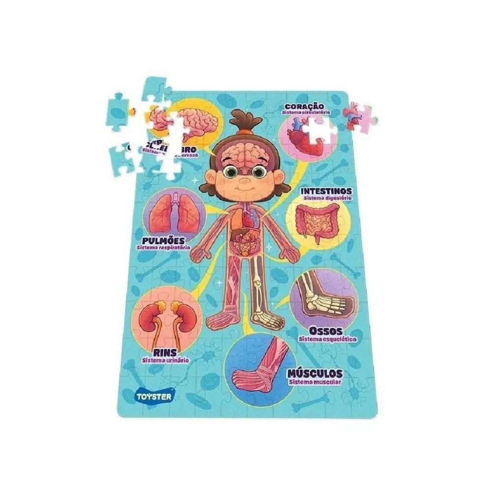 Por Dentro Do Corpo Humano Quebra-Cabeça 100 Peças - Toyst - Ri Happy