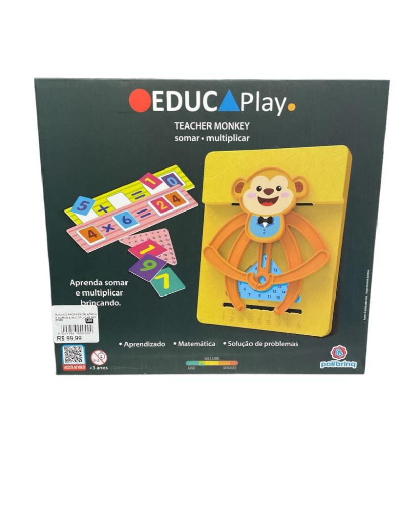 Macaco Professor Aprenda Somar - Polibrinq PB524 - PBKIDS Brinquedos