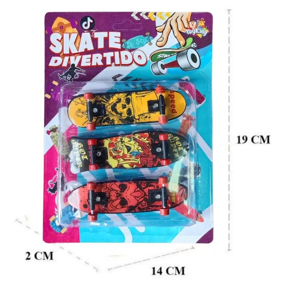 Kit 3 Mini skate de Dedo TK-AB6220 Toys king