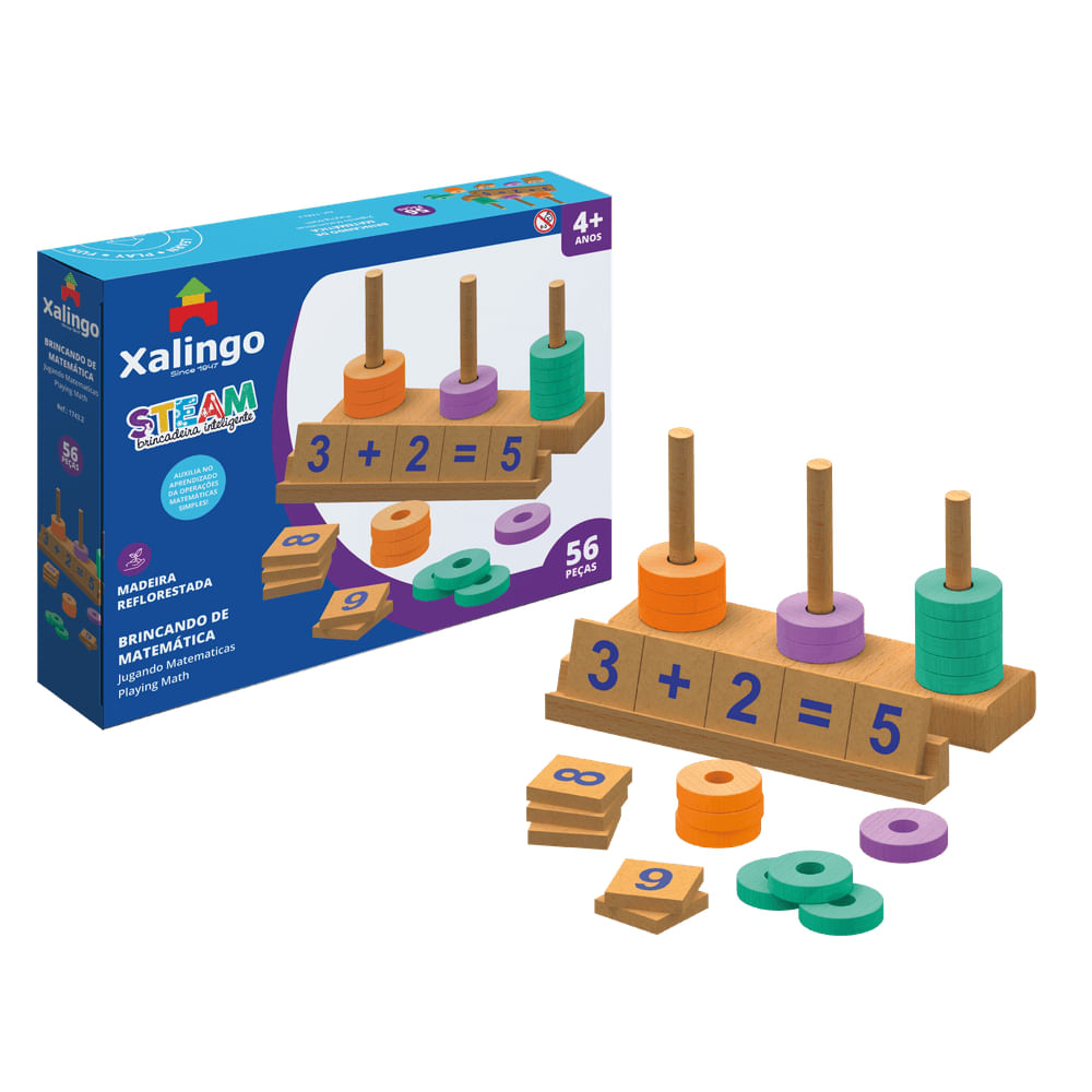 Steam Quebra-Cabeça Brincando de Matemática 1743.2 - Xalingo - Ri Happy