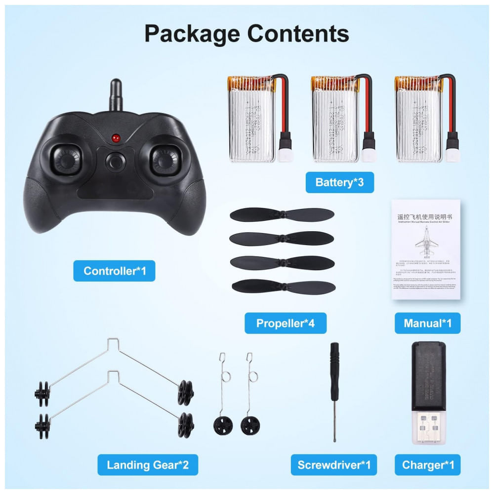 Avião de Controle Remoto F16, 2.4G Design 2CH, Idade Recomendada 14 ...