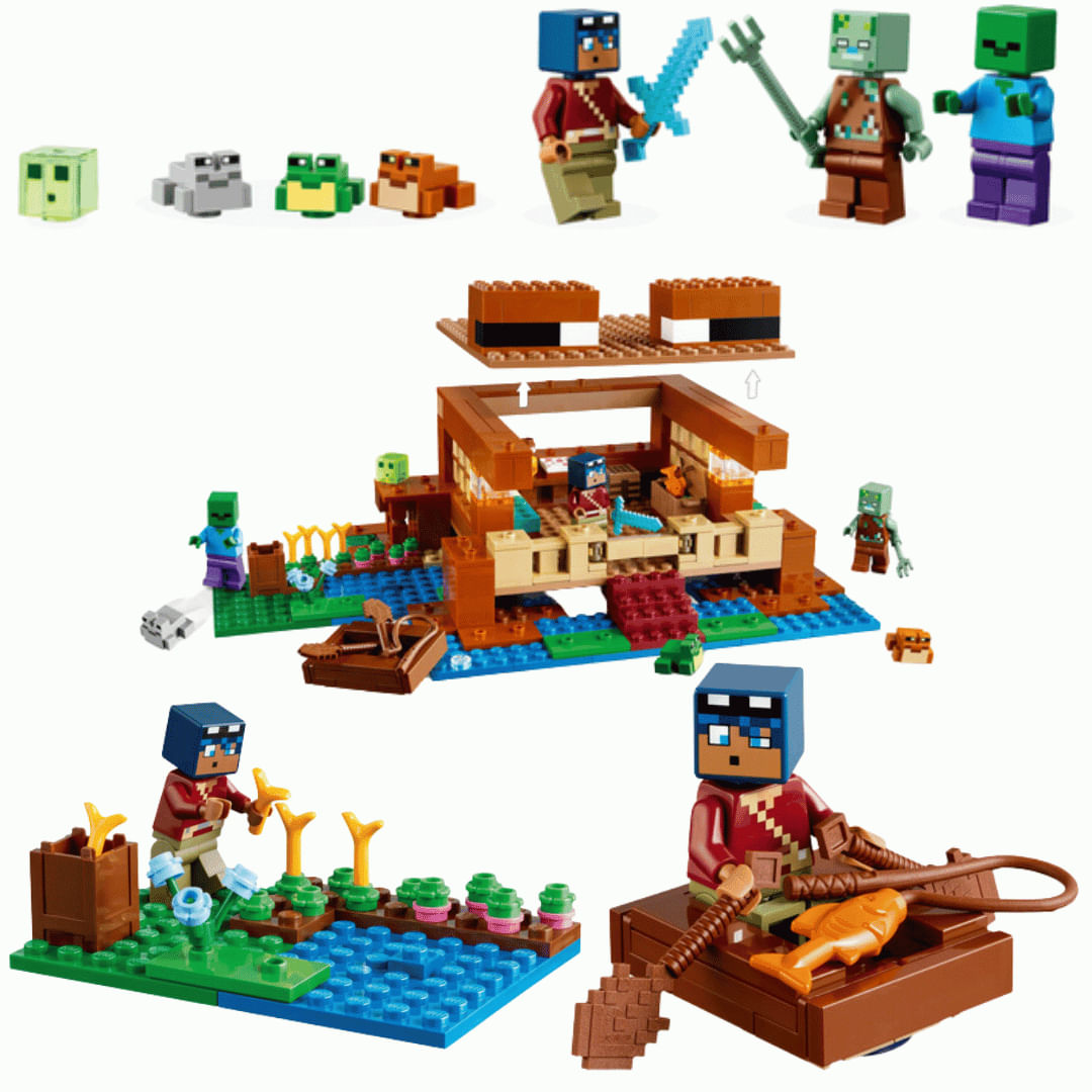 LEGO Minecraft A Casa do Sapo 400 Peças 8+ 21256 - PBKIDS Brinquedos