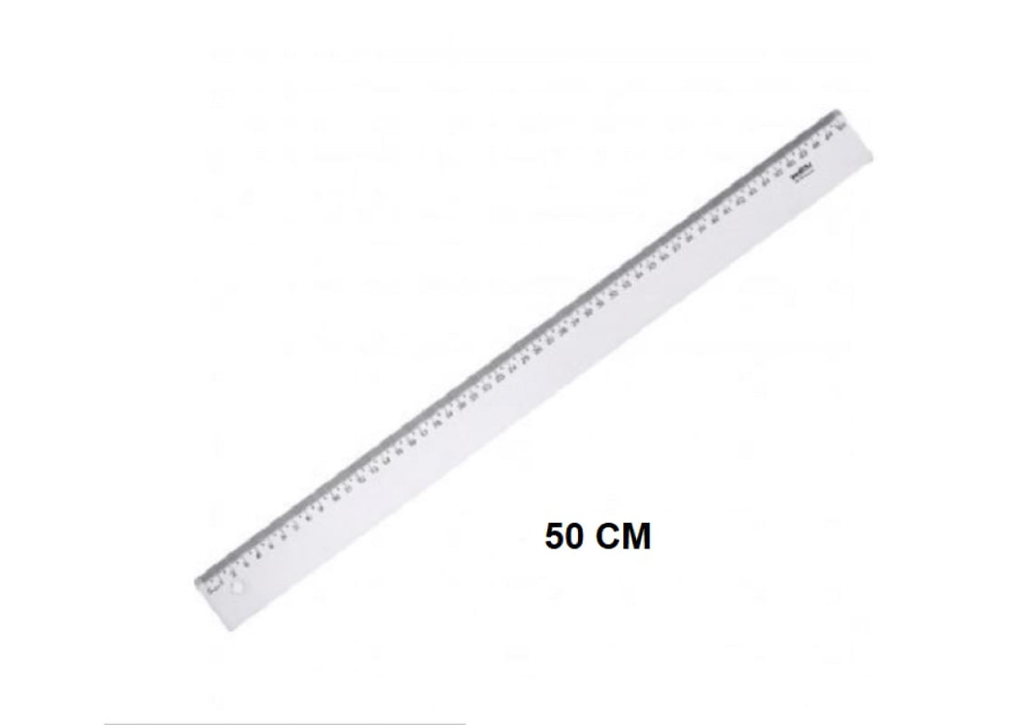 Régua 50cm Plástica Cristal - WALEU - Ri Happy