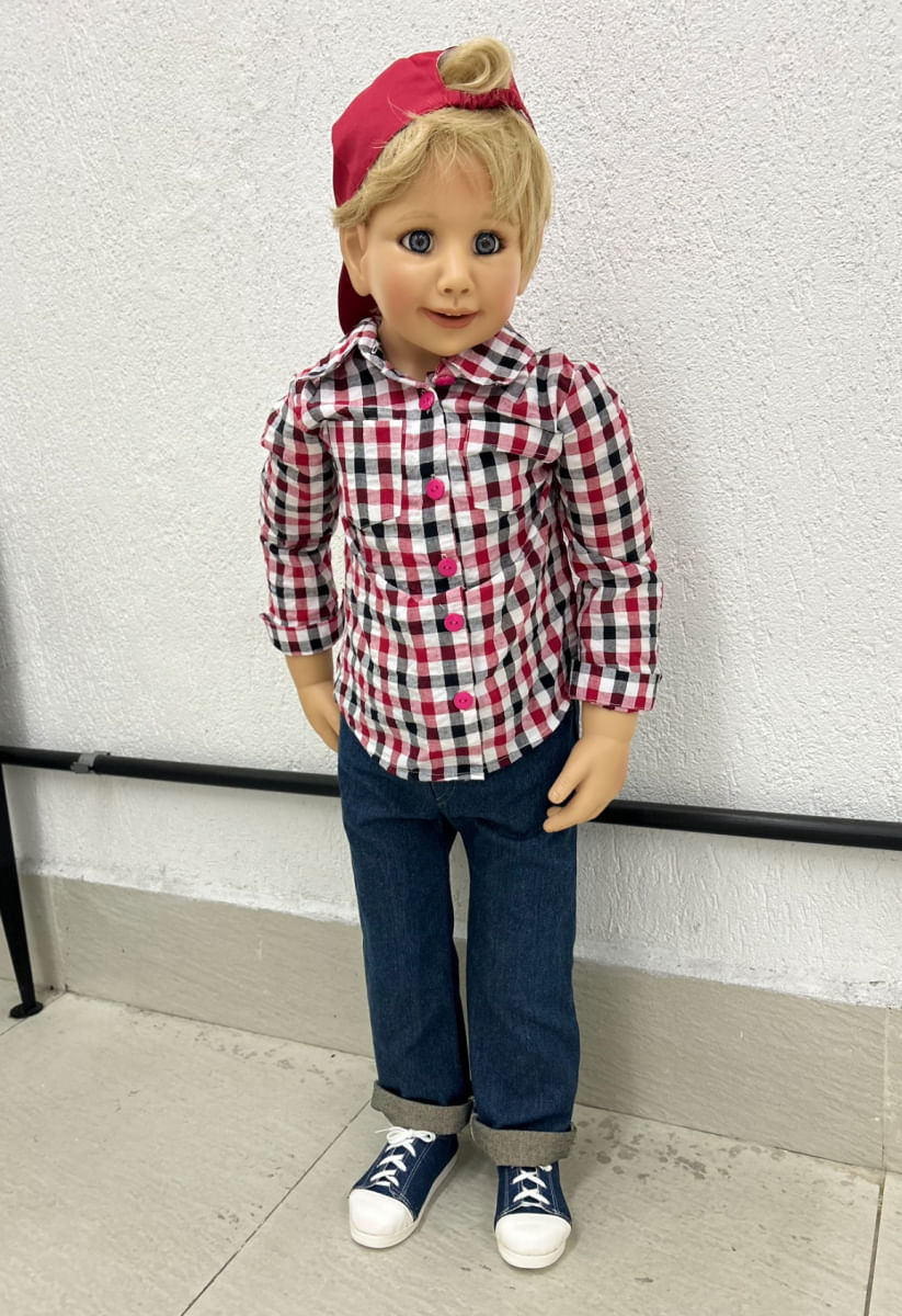 Boneco Manequim 1m Silicone Realista Loiro João - PBKIDS Brinquedos