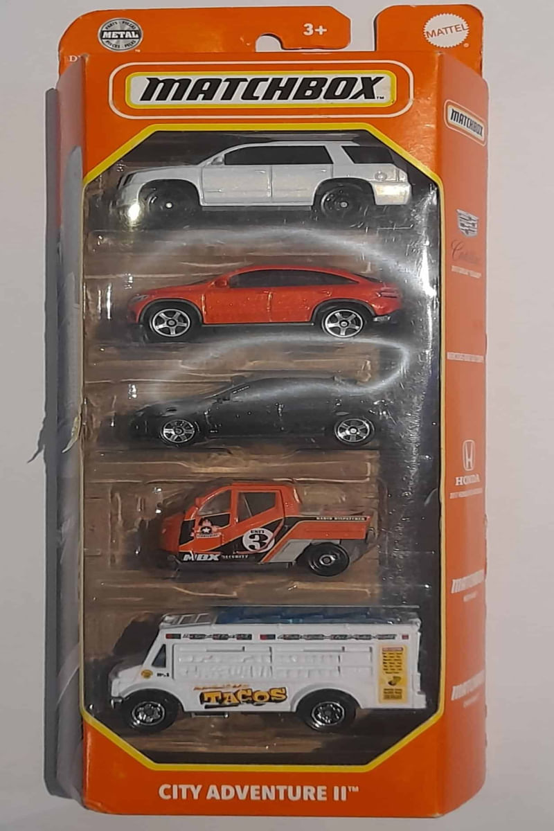 Matchbox - Pack de 5 MBX City Adventure II - PBKIDS Brinquedos