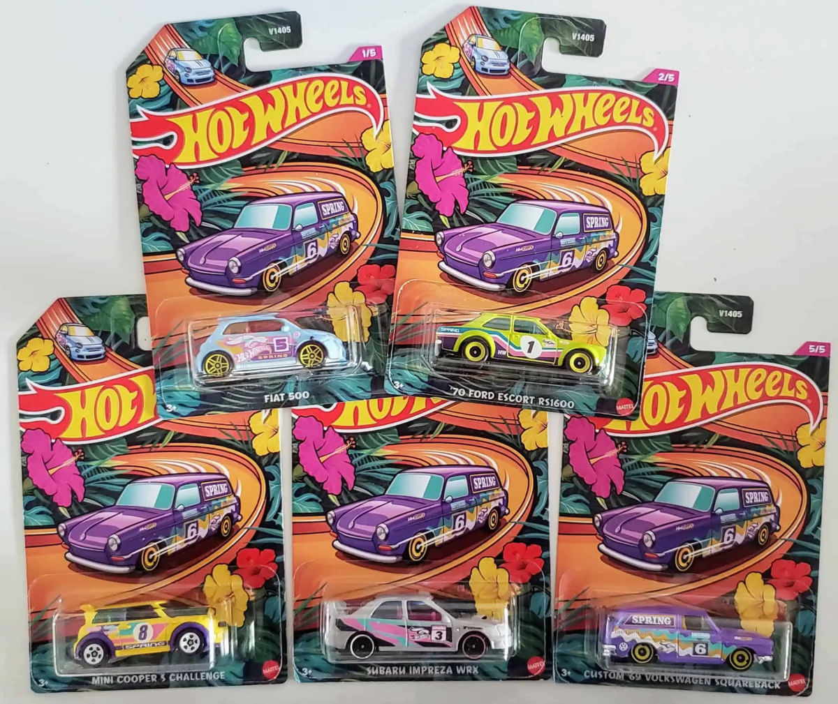 Hot Wheels Spring Easter - Set Completo (5 miniaturas) - Ri Happy