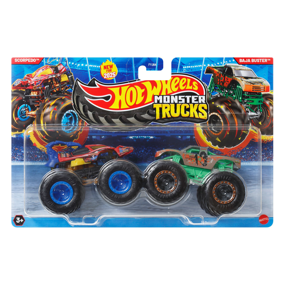 Hot Wheels - Monster Trucks 1:64 - Pack com 2 - Scorpedo Vs Baja Buster ...