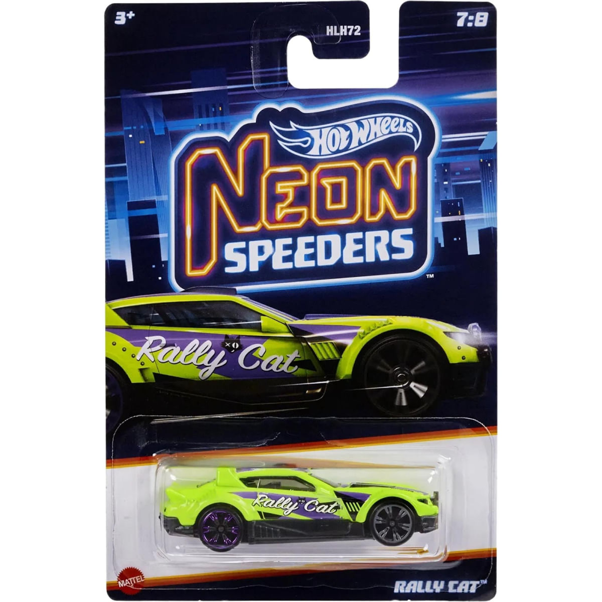 Rally Cat Hot Wheels Neon Speeders Mattel HLH72 - PBKIDS Brinquedos