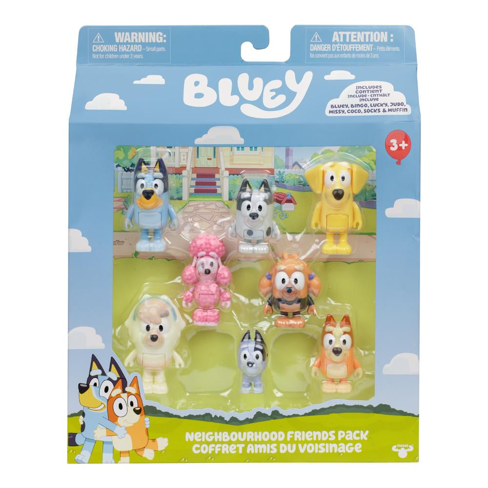 Bluey - Kit com 8 personagens colecionáveis 6cm - Friends Pack - Ri Happy