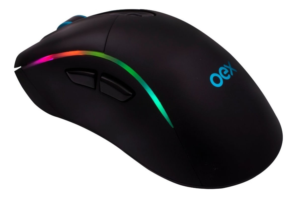 Mouse Óptico Gamer Titan Oex Ms318 14400 Dpi 7 Botões Macro - Ri Happy