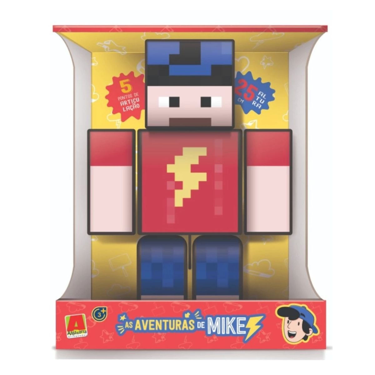 Boneco Turma do Mike Minecraft 25 cm Algazarra 1327