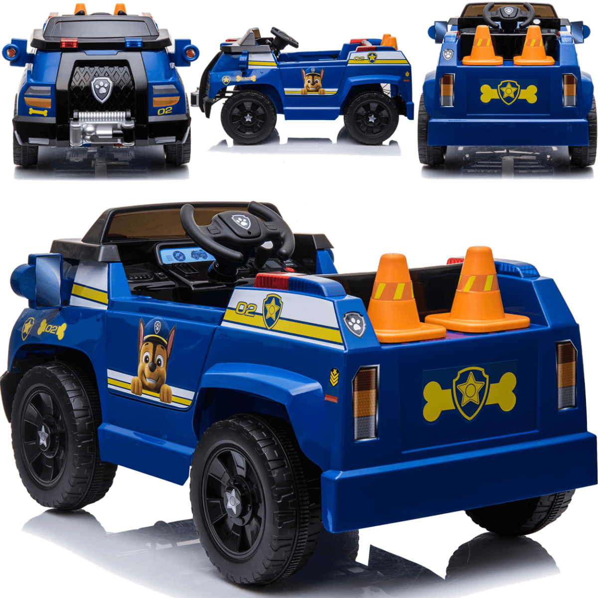 Carro de Policia Eletrico Patrulha Canina Chase 12V Controle