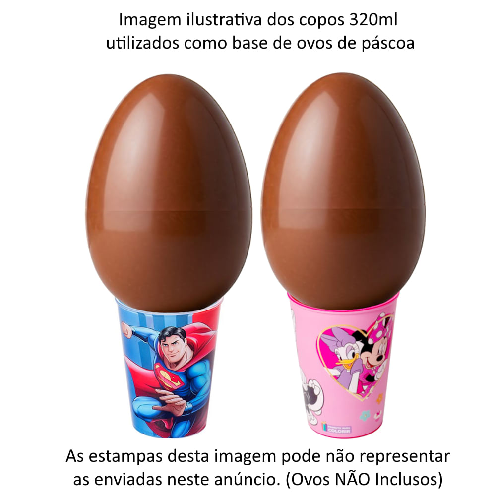 10 Copos Peppa Moana Frozen Gabby Estampado 320ml para Base de Ovo de ...