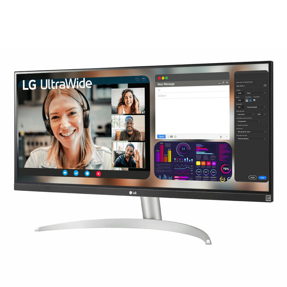 Monitor LG 29" Ultrawid 100HZ 1MS FHD Branco 29WQ600B-W.AWZM