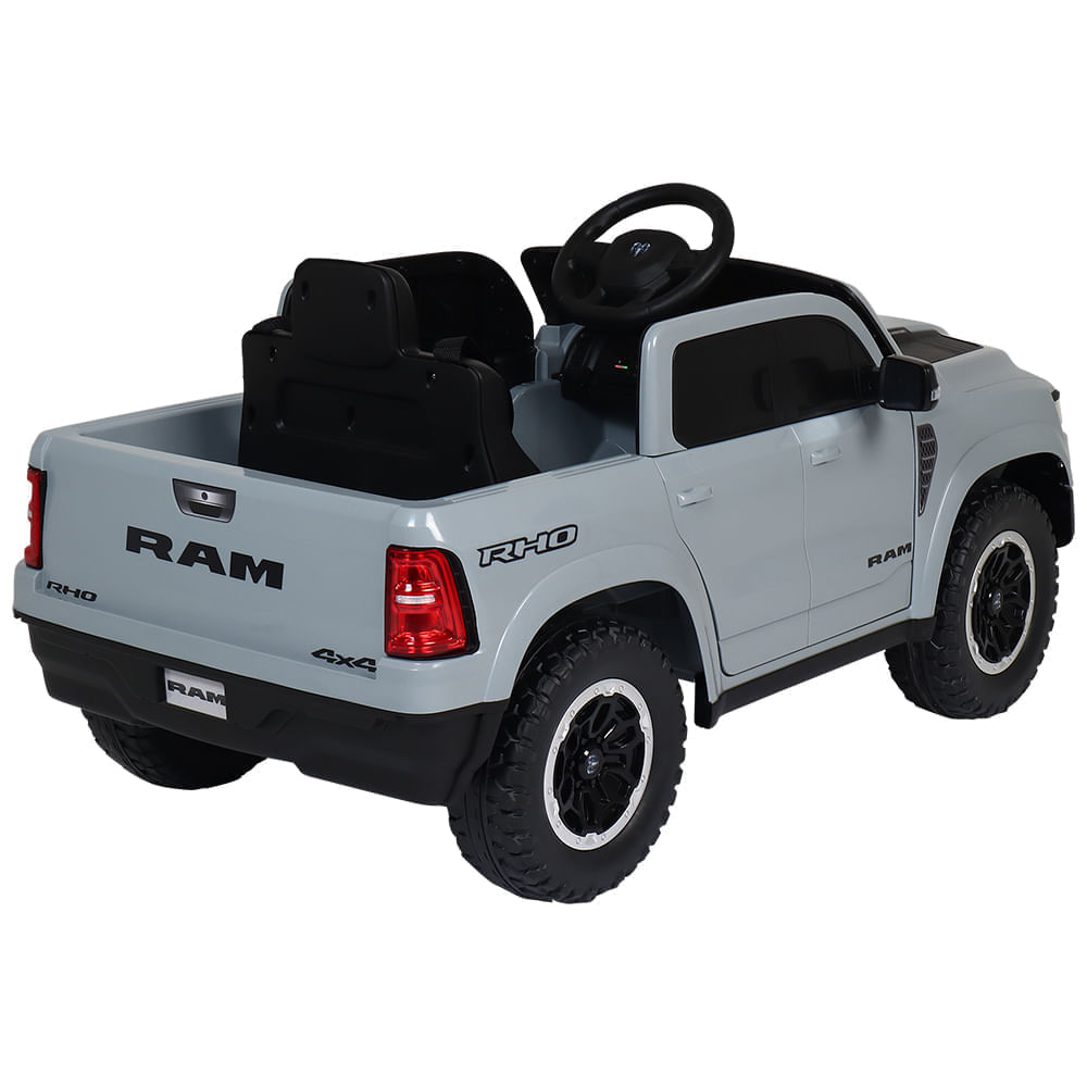 Carro Elétrico Infantil Dodge RAM 12V Cinza Bel - Ri Happy