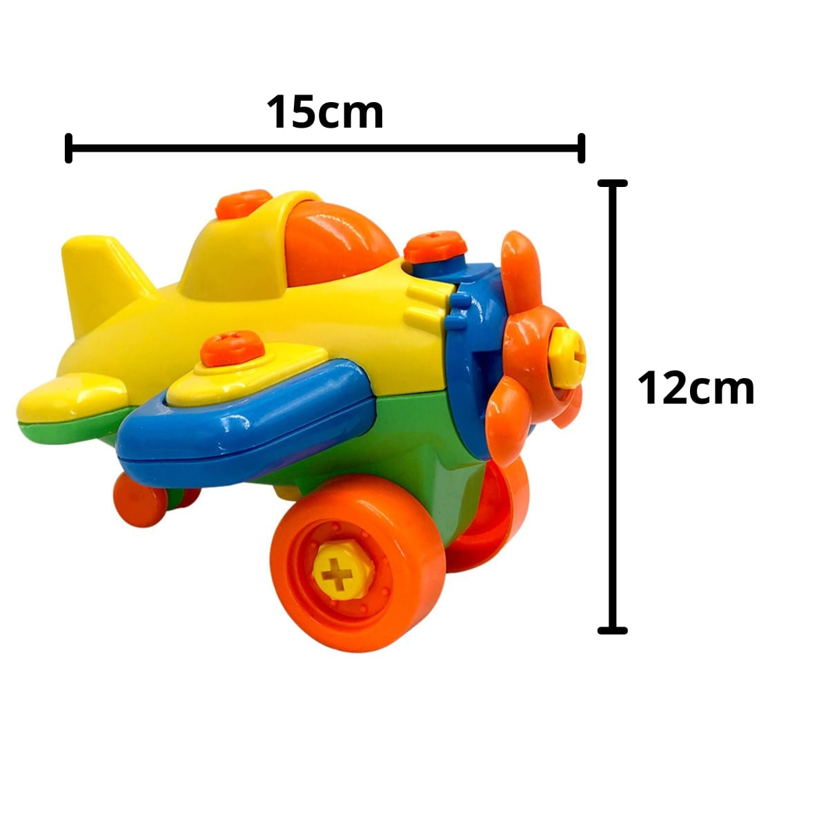 Avião de Brinquedo Com Ferramentas Monta e Desmonta Colorido
