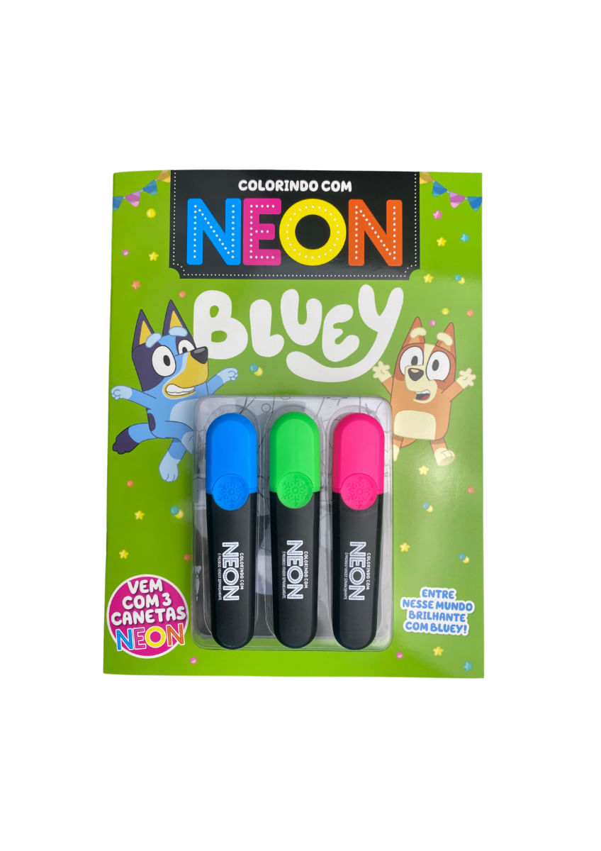 Bluey Colorindo com Neon