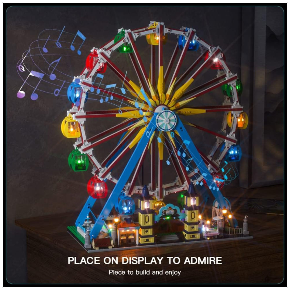 Kit de Construção roda gigante com 3836 Peças e Luz LED para Crianças ...