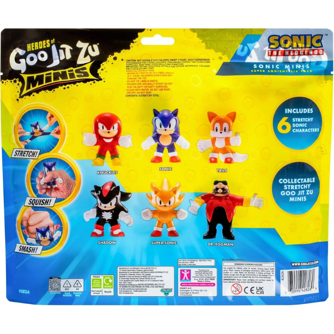 Goo Jit Zu Minis Sonic Six Pack Super Squishy Sunny 3656 - Ri Happy
