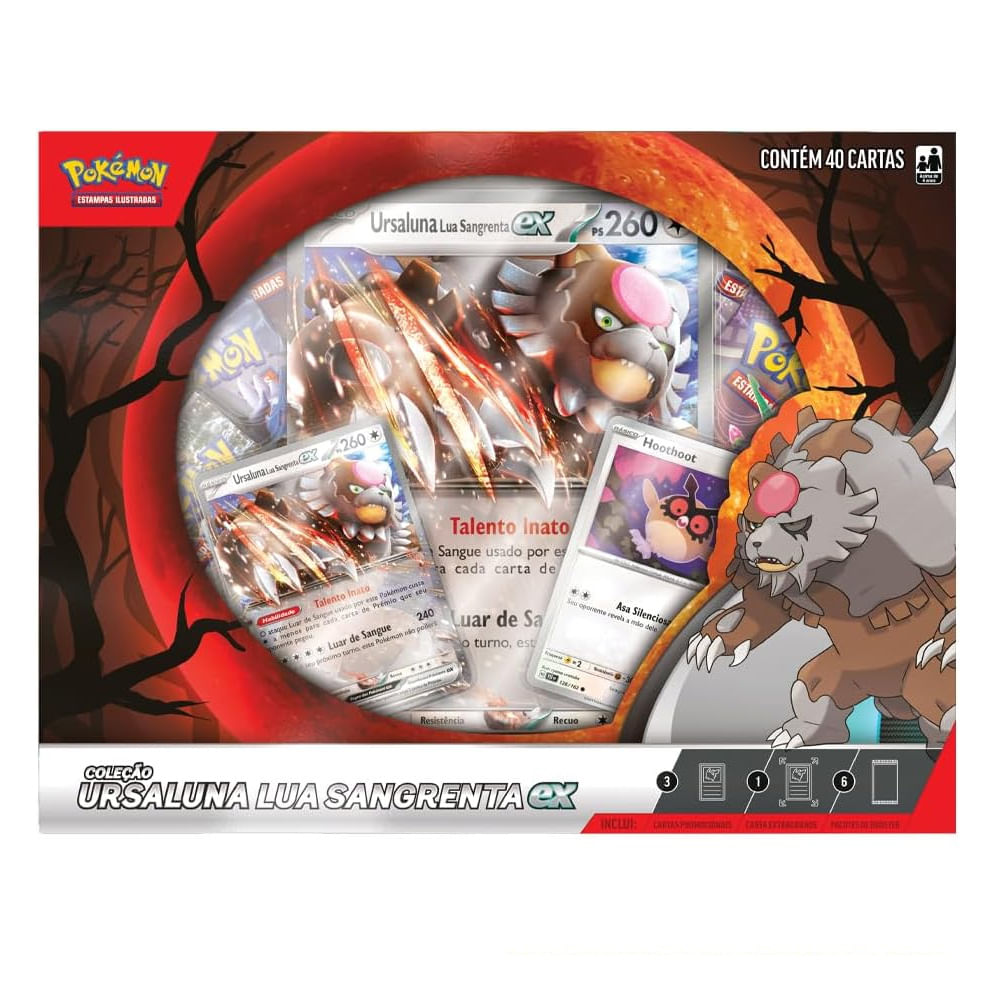 Pokémon Box Ursaluna Lua Sangrenta Ex 40cartas