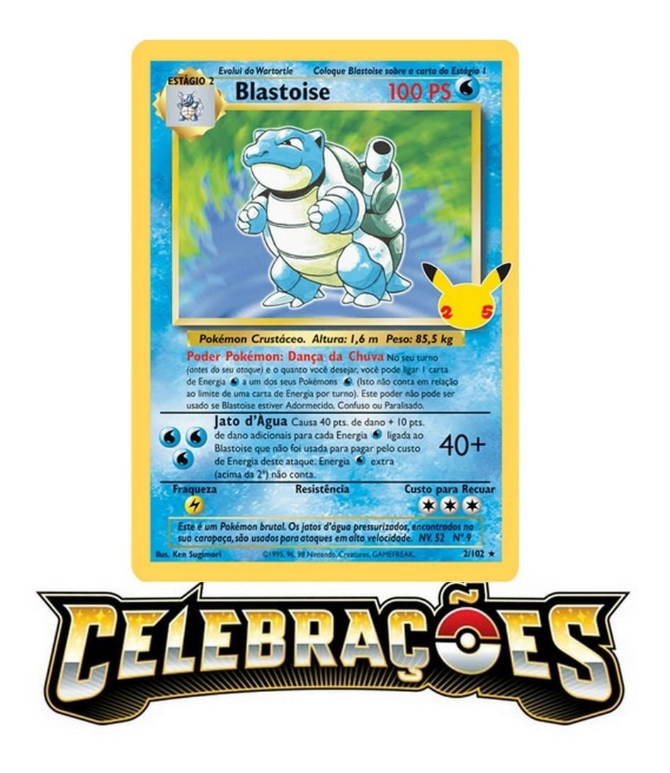 Carta Pokémon Blastoise (2/102) - Celebrações 25 Anos - Ri Happy