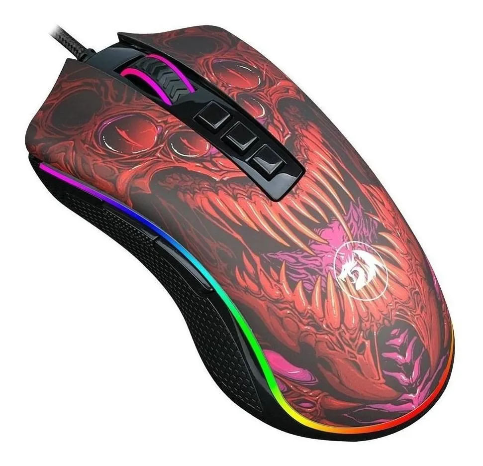 Mouse Gamer com Fio Redragon Infernal Dragon Ryu ID711 Rgb 16000 Dpi
