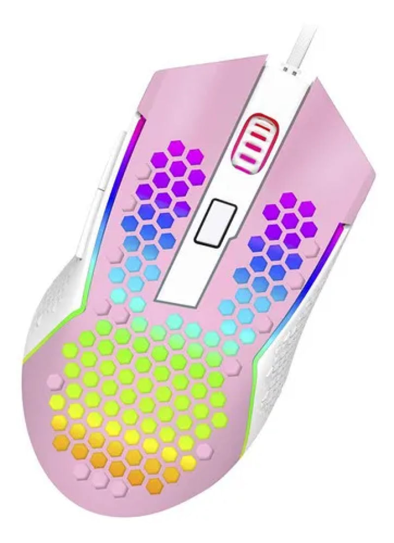 Mouse Gamer com Fio Redragon Reaping Elite M987PW-P 32000 Dpi Cor Rosa ...