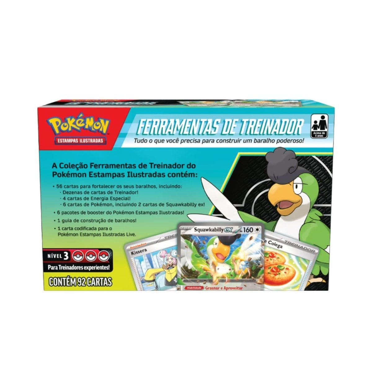 Pokémon Ferramentas de Treinador Squawkabilly ex Kit Com 92 Cartas e ...