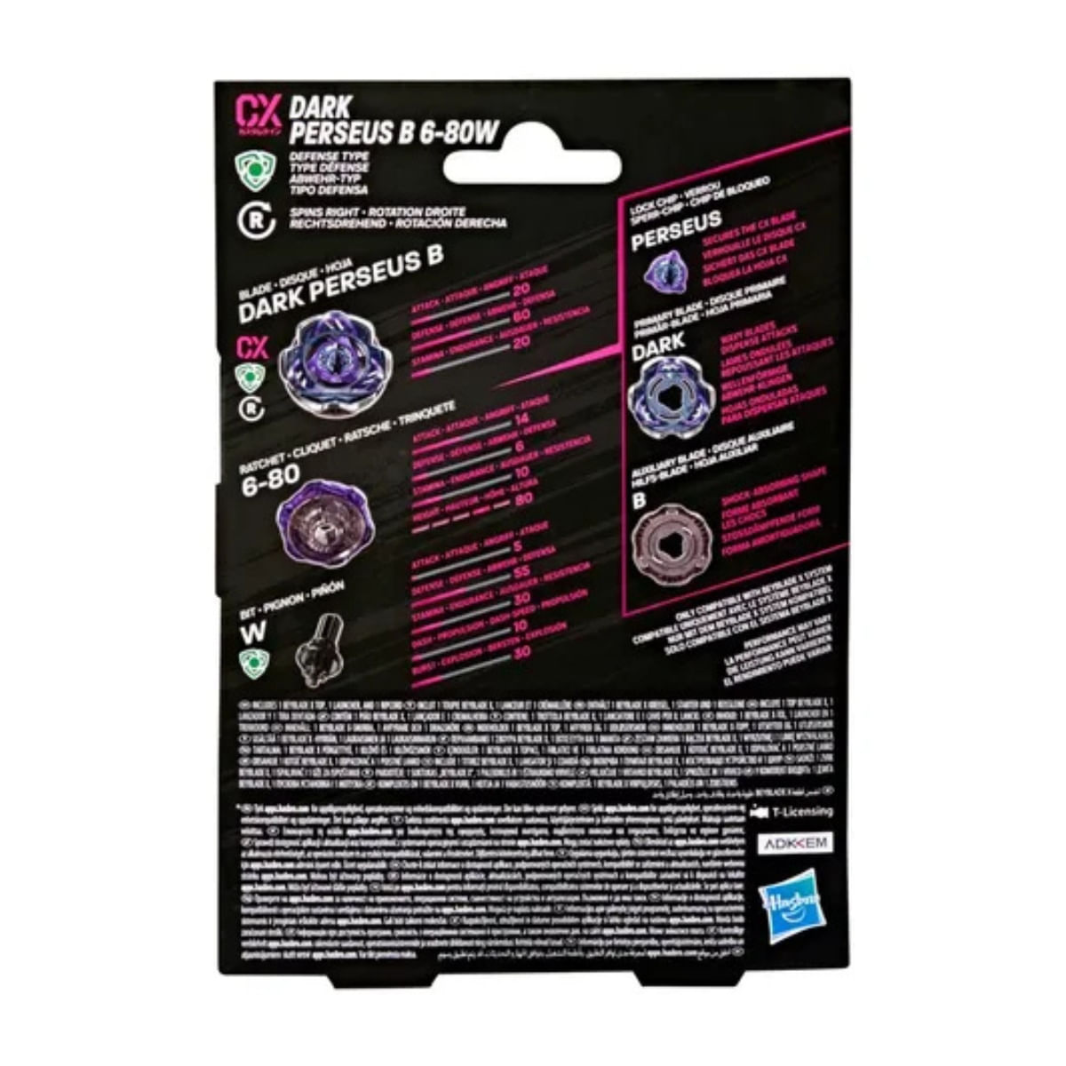 Beyblade X 2.0 Com Lançador Dark Perseus B 6-80w Hasbro G0840 - Ri Happy