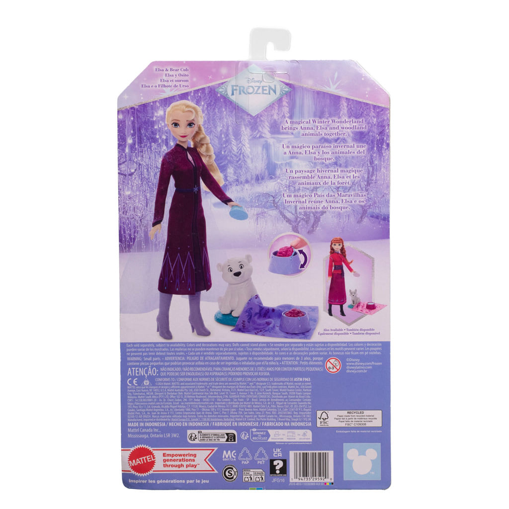 Boneca - Disney - Frozen - Elsa Com O Bebê Urso - Mattel - Ri Happy
