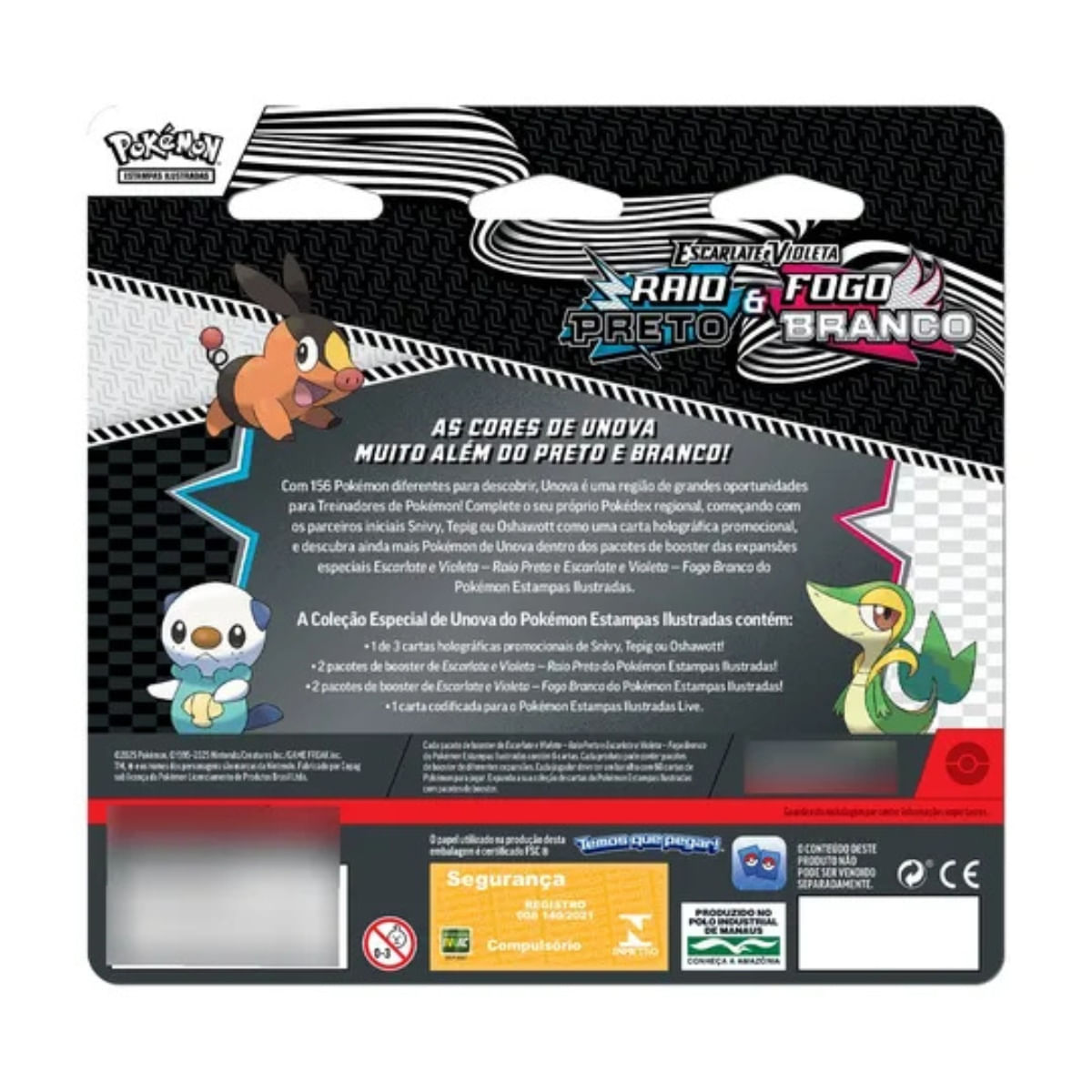 Blister Quad Pokémon Tcg Fogo Branco E Raio Preto - Oshawatt - Ri Happy