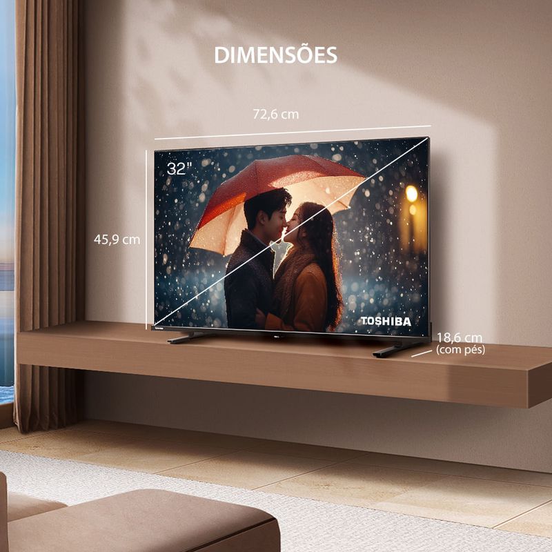 Smart TV DLED 32 HD Toshiba VIDAA 2HDMI 2USB Wi-Fi TB051 - PBKIDS Brinquedos