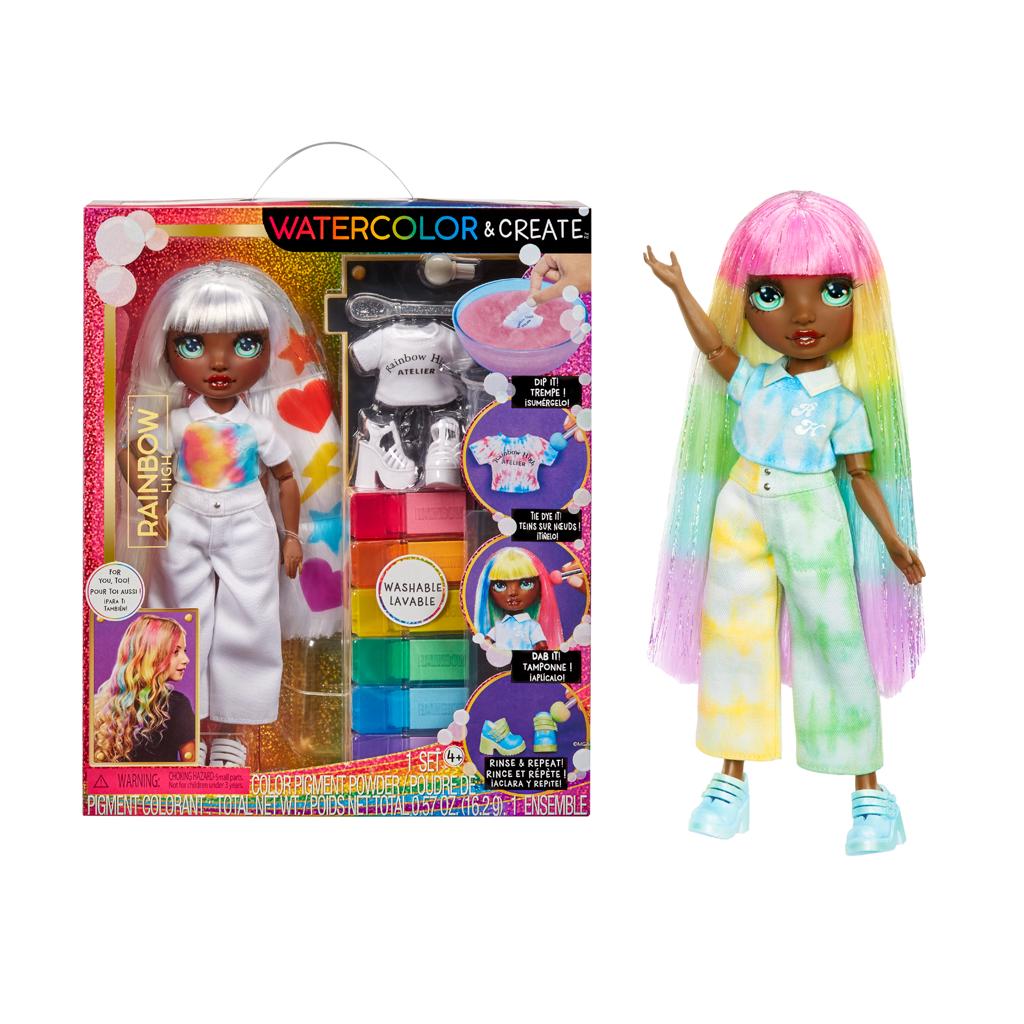 Boneca Articulada - Rainbow High - Watercolor & Create - Modelos ...