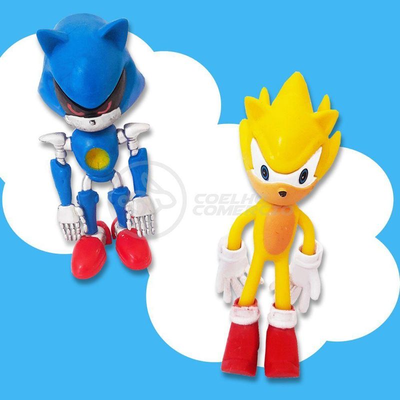 Cartela Sonic The Hedgehog 3 Bonecos Dr Eggman Metal Sonic E Super ...