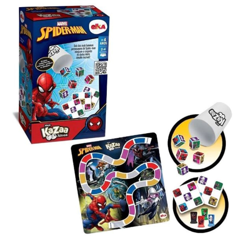 Jogo Kazaa Júnior Spider-Man Copo Tabuleiro Dados - Elka - Ri Happy