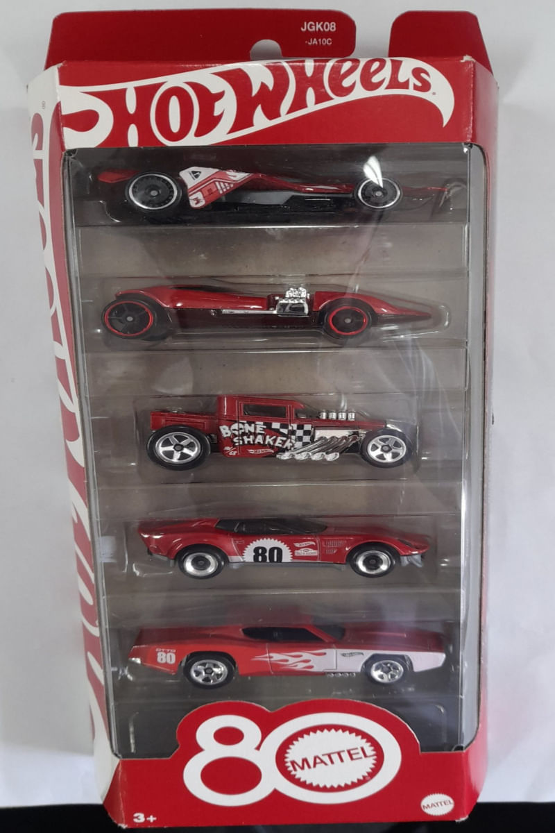 Hot Wheels Pack de 5 - Aniversário 80 Anos Mattel - Ri Happy